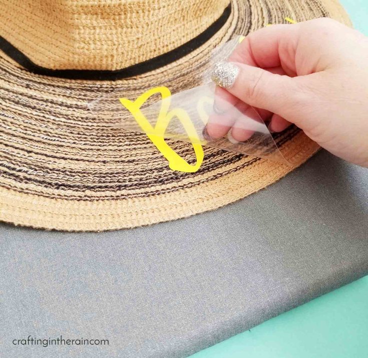 DIY Beach Hat with Heat Transfer Vinyl - Crafting in the Rain