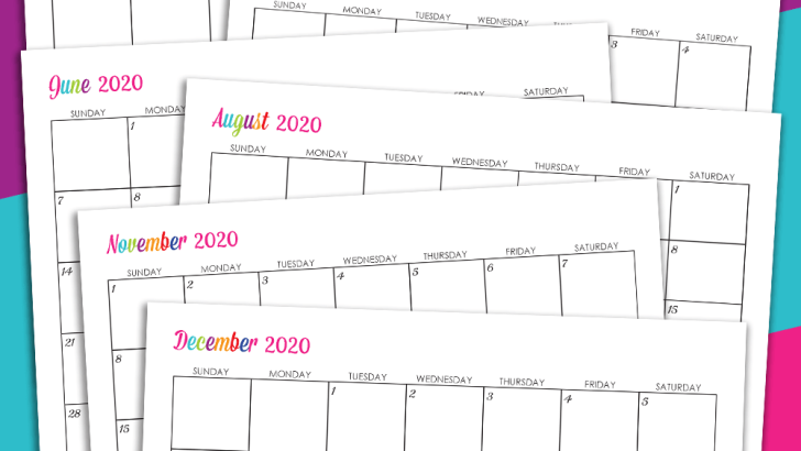 Free 2020 Printable Calendars - Crafting in the Rain