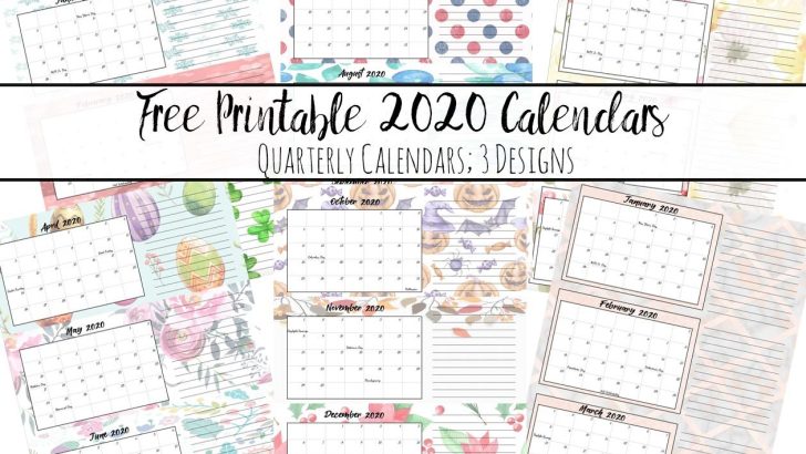 Free 2020 Printable Calendars - Crafting in the Rain
