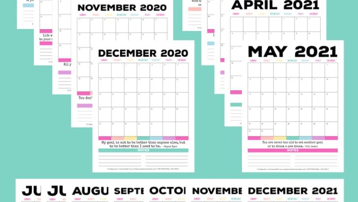 Free Printable 2021 Calendars - Crafting in the Rain