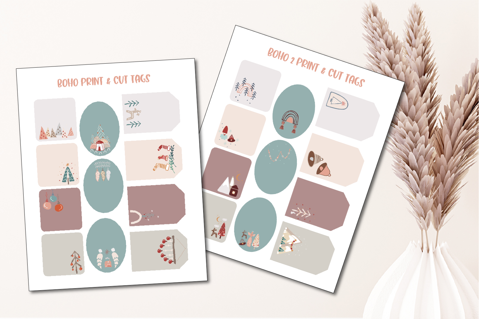 Printable Boho Christmas Tags - Crafting in the Rain
