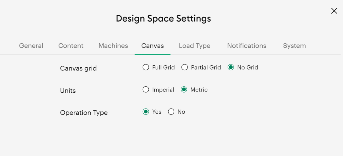 Design Space Canvas Settings - Crafting in the Rain